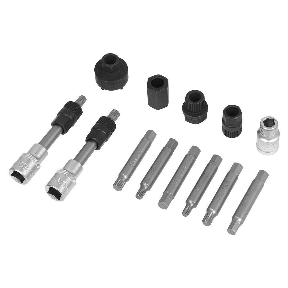 13pc Alternator Tool Set Kit Freewheel Pulley Repair Removal Socket Kit ...