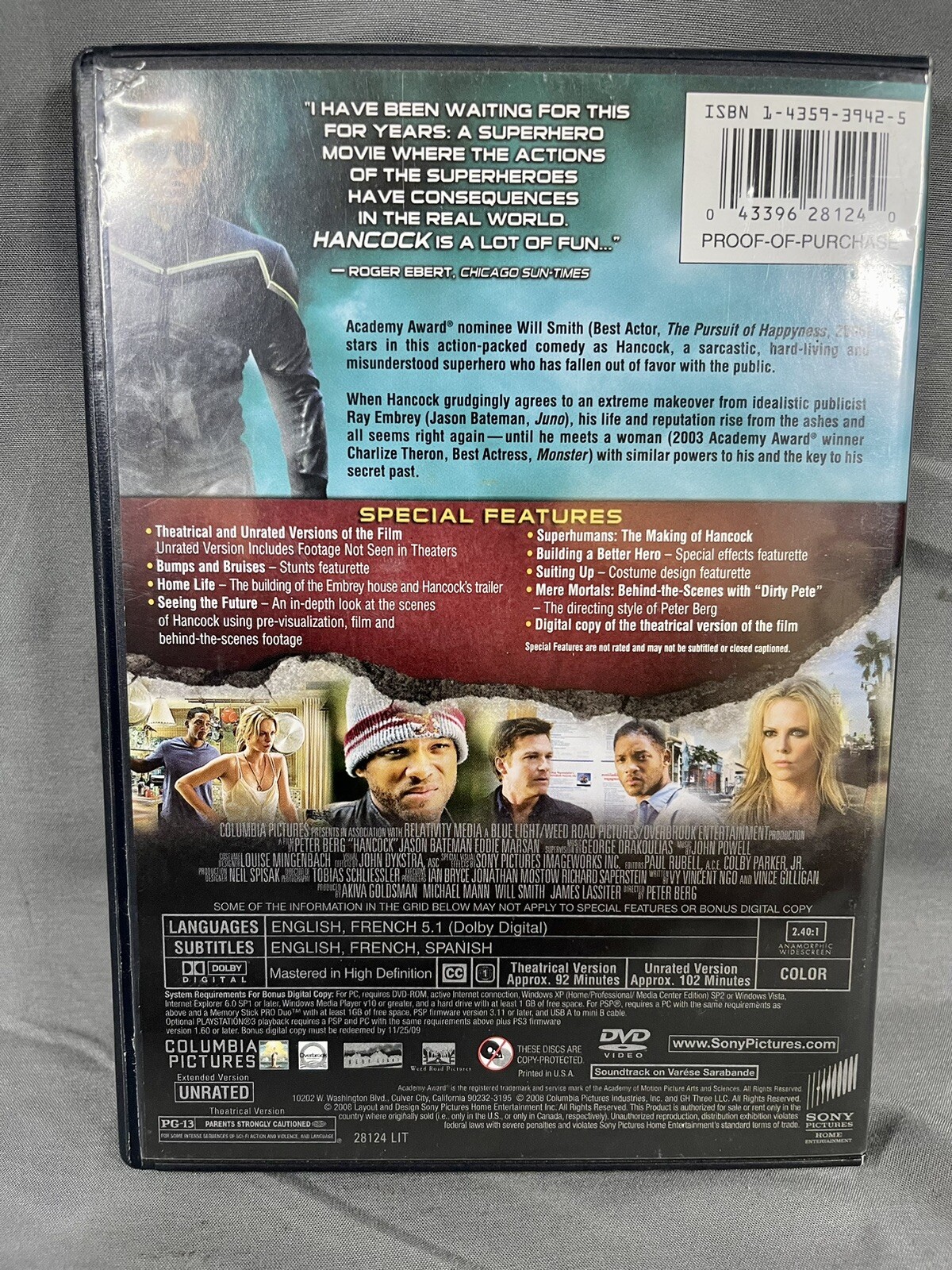 Hancock (DVD, 2008, 2-Disc Set, Unrated SPECIAL EDITION) 43396281240| eBay