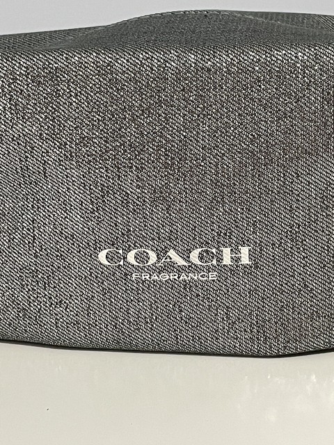 Coach Silver Shimmering Large Makeup Cosmetic Bag Toiletry Fragrance ...