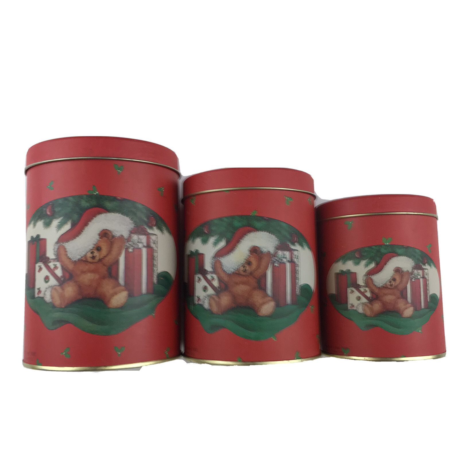 Vintage Tin Nested Cans 1988 House of Lloyd Christmas Red Tin Canisters ...