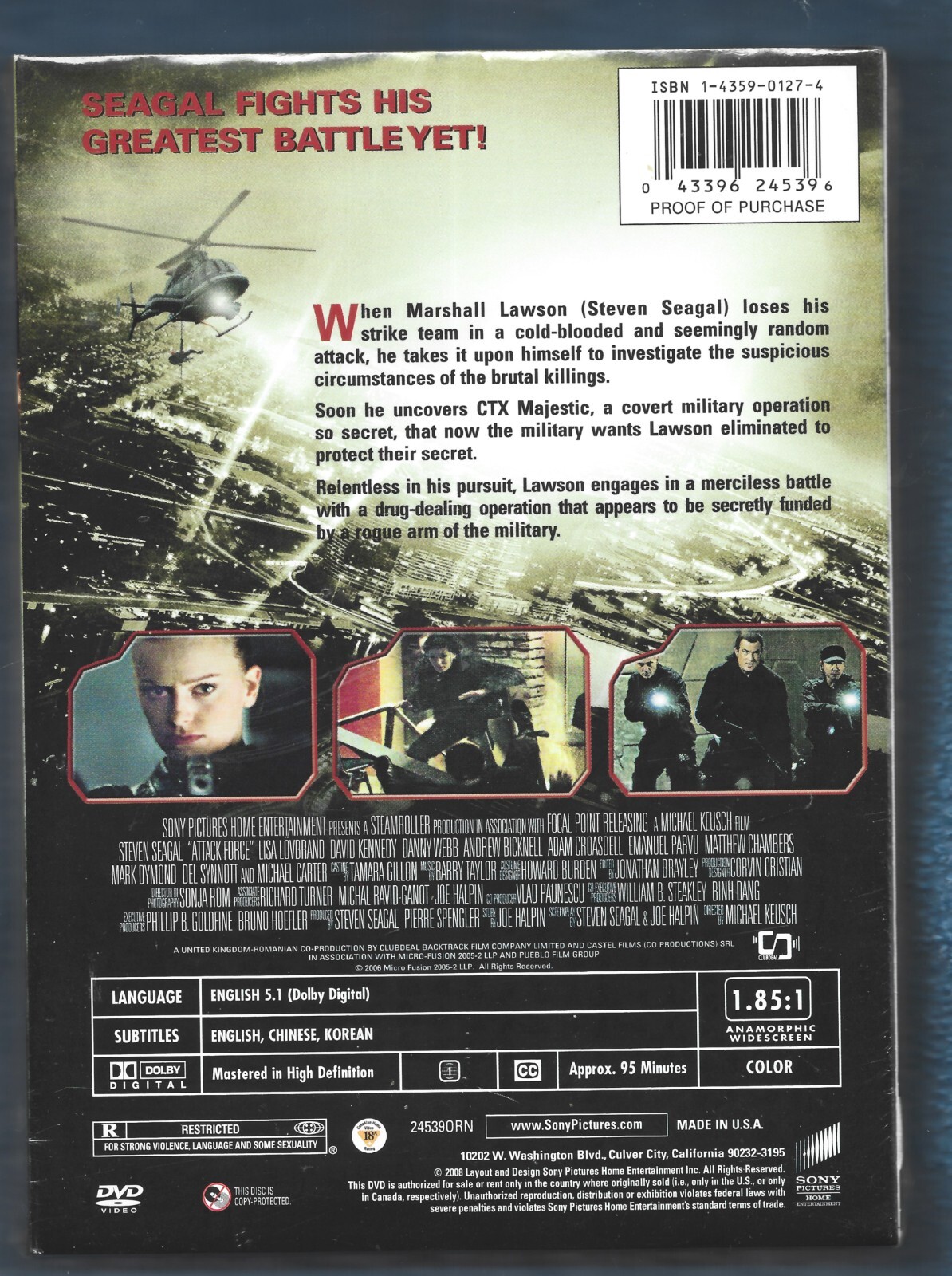 Factory Sealed DVD-Attack Force-Steven Seagal | eBay