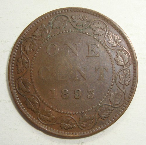 1893 CANADA ONE 1 CENT VICTORIA LARGE PENNY COIN | eBay