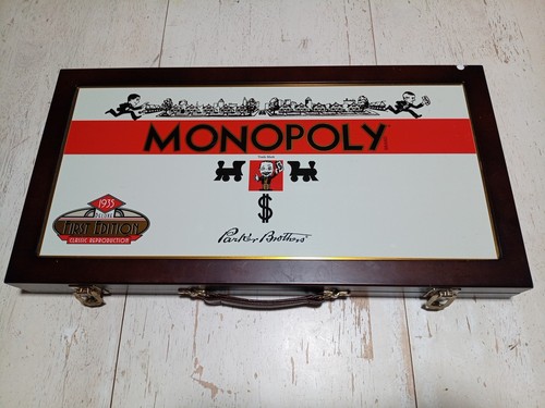 RARE Monopoly 1935 Deluxe First 1st Edition Reproduction Wood Case ...