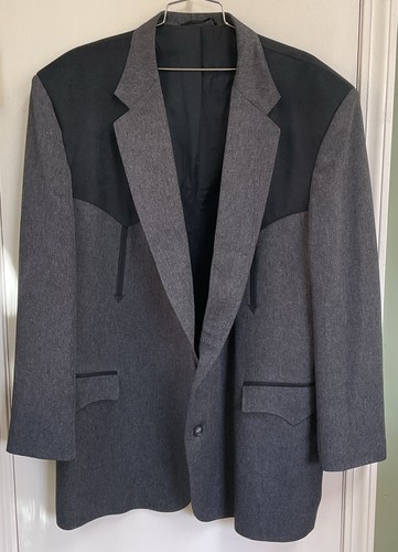 Circle S Blazer 48R Western Suit Jacket Black Felt Yokes Cowboy 2 ...