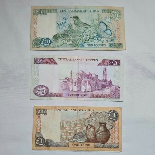 Cyprus Pound Banknotes Set – £10 £5 £1 – 2001–2004 | eBay