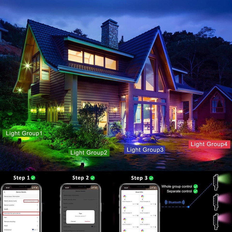 150W Equivalent Led Color Changing Flood Lights Multi Colors RGB ...