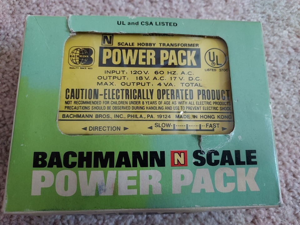 Bachmann N-Scale Power Pack #6600 - Input: 120V, Output: 18V - New In ...