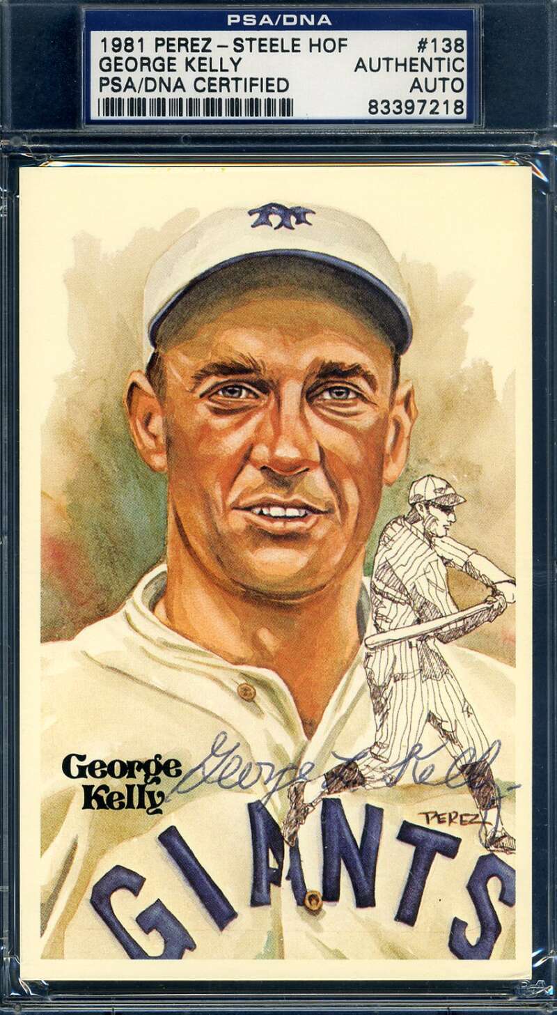 George Kelly PSA DNA Coa Signed Perez Steele Postcard Set Break ...