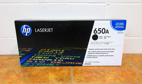 HP 650A CE270A Black Toner Print Cartridge Sealed 887758680247| eBay