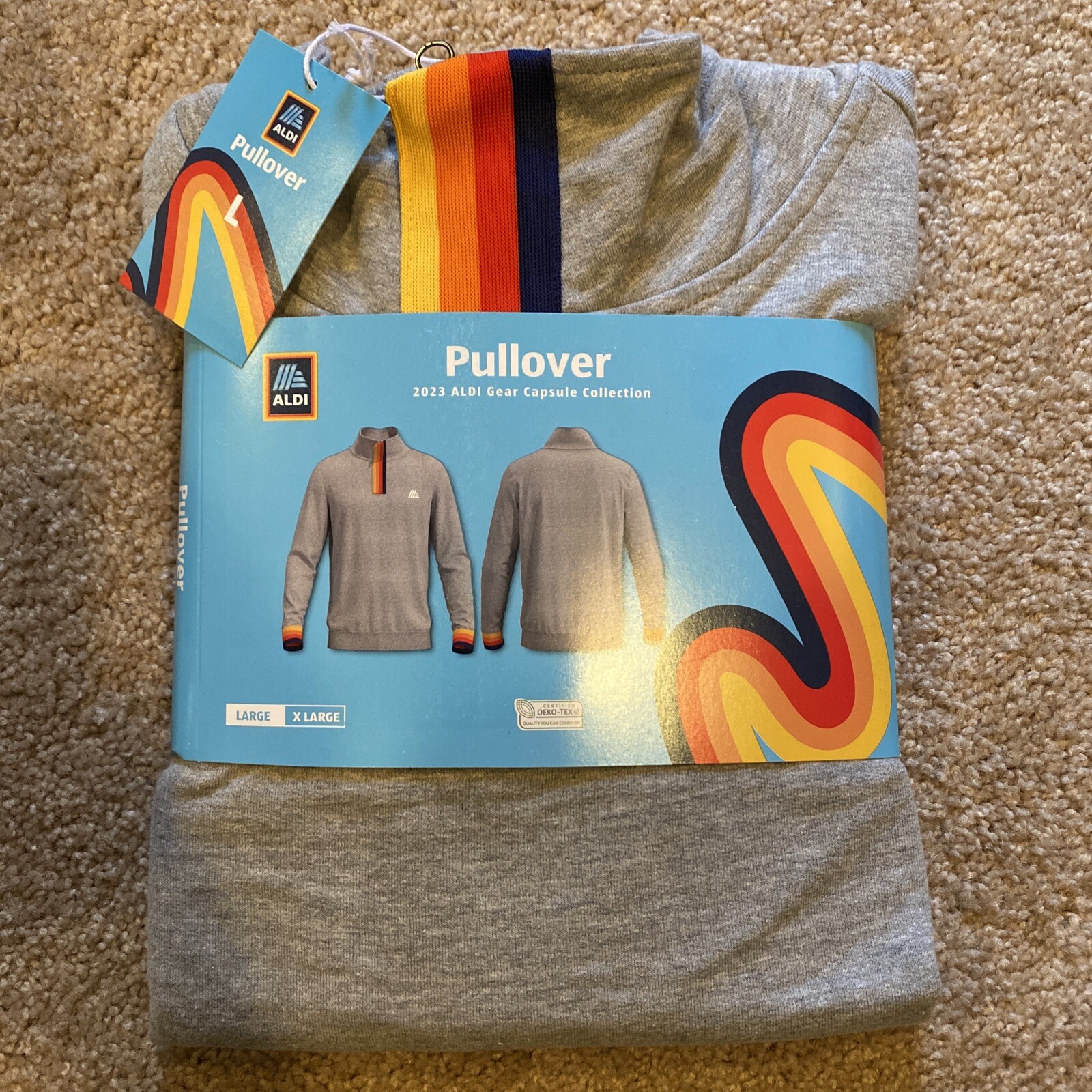 Aldi Gear PULLOVER L Top PRIDE 2023 Sweatshirt 1/4 zip Limited Edition ...