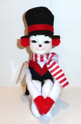 New Vintage Inspired Knee Hugger Snowman Boy Black Red Mr. Christmas ...