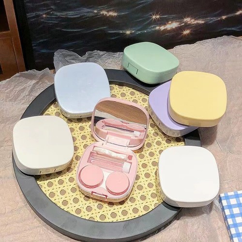 Candy Color Contact Lenses Box Portable Contact Lens Case With Tweezer ...