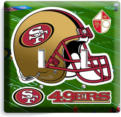 SAN FRANCISCO 49ERS NFL FOOTBALL TEAM LOGO DOUBLE LIGHT SWITCH WALL ...