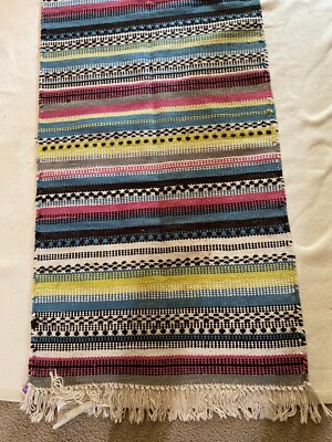 Floor Rug Runner Southwestern Woven 84" x 25" Threshold Cotton | eBay