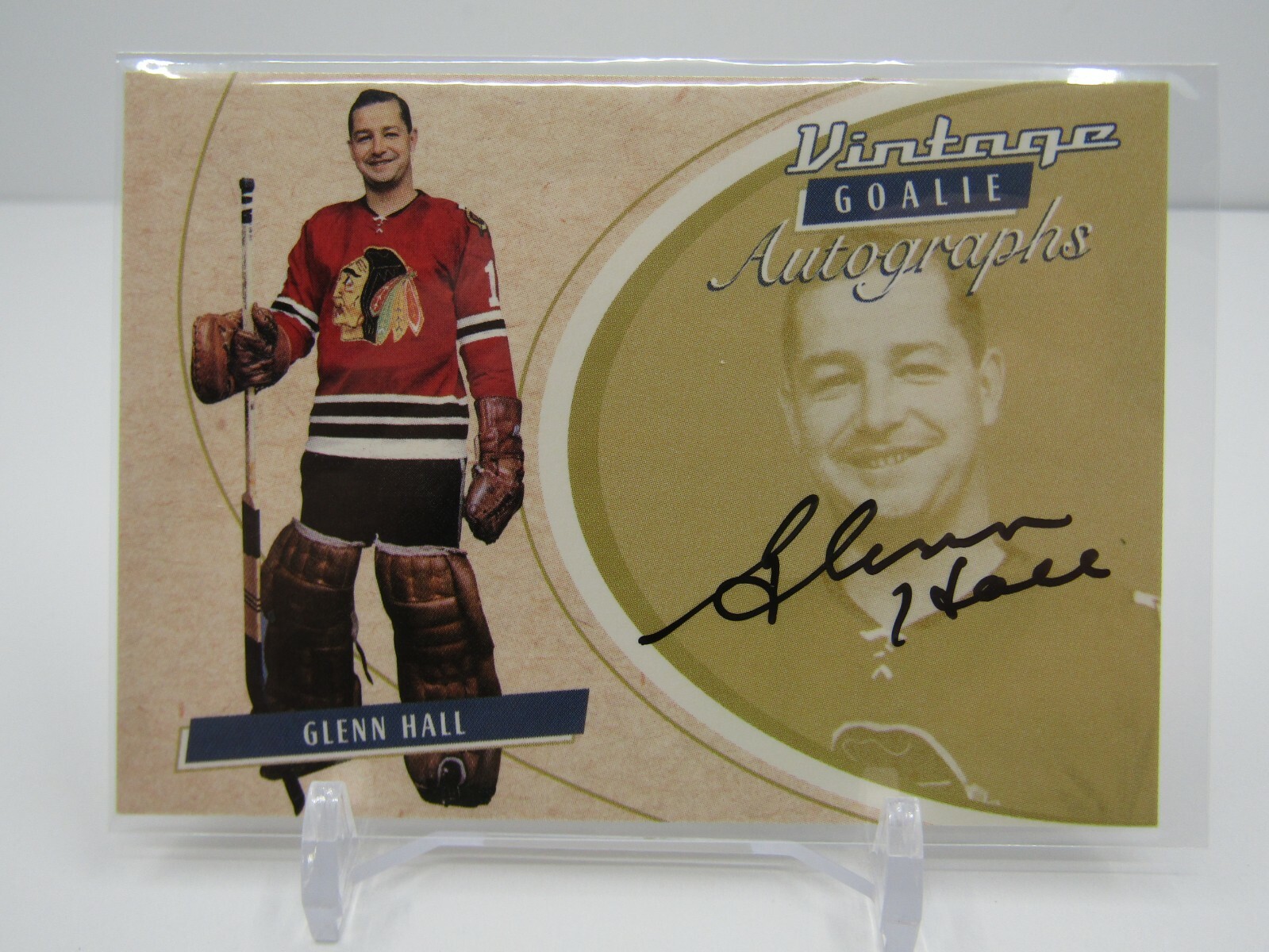 GLENN HALL 2002-03 ITG BE A PLAYER VINTAGE GOALIE AUTOGRAPH AUTO ...
