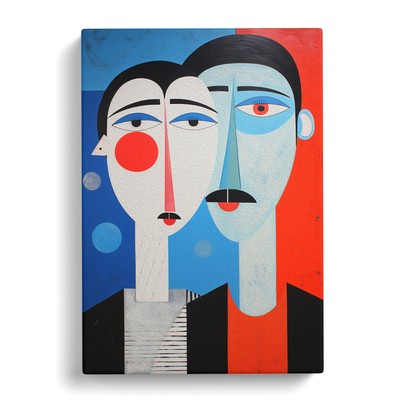 Two Men in Love Dadaism Canvas Print Wall Art Framed Decor Poster ...