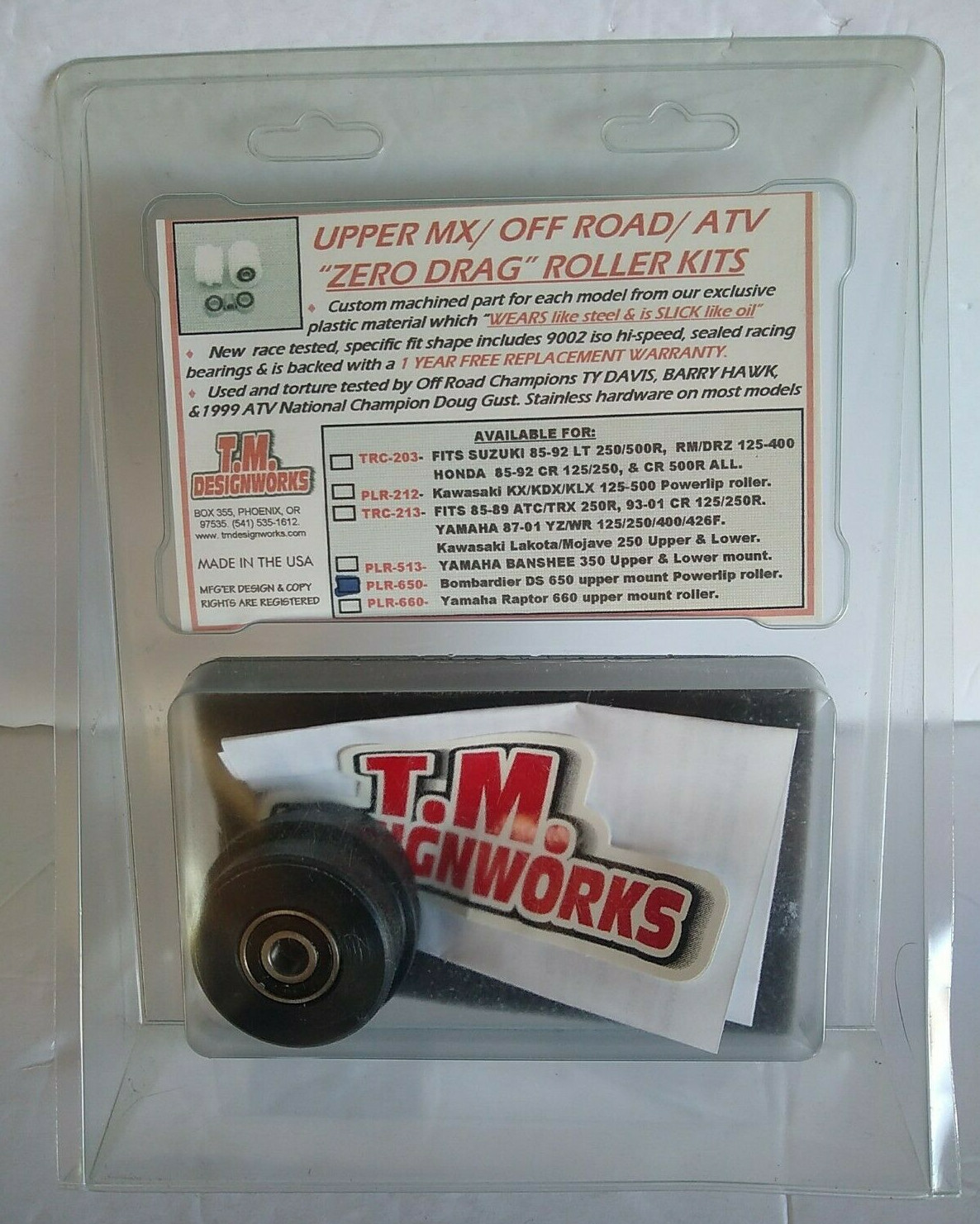 TM Designworks Upper MX/Offroad/ATV "Zero Drag" Roller Kits PLR-650 ...