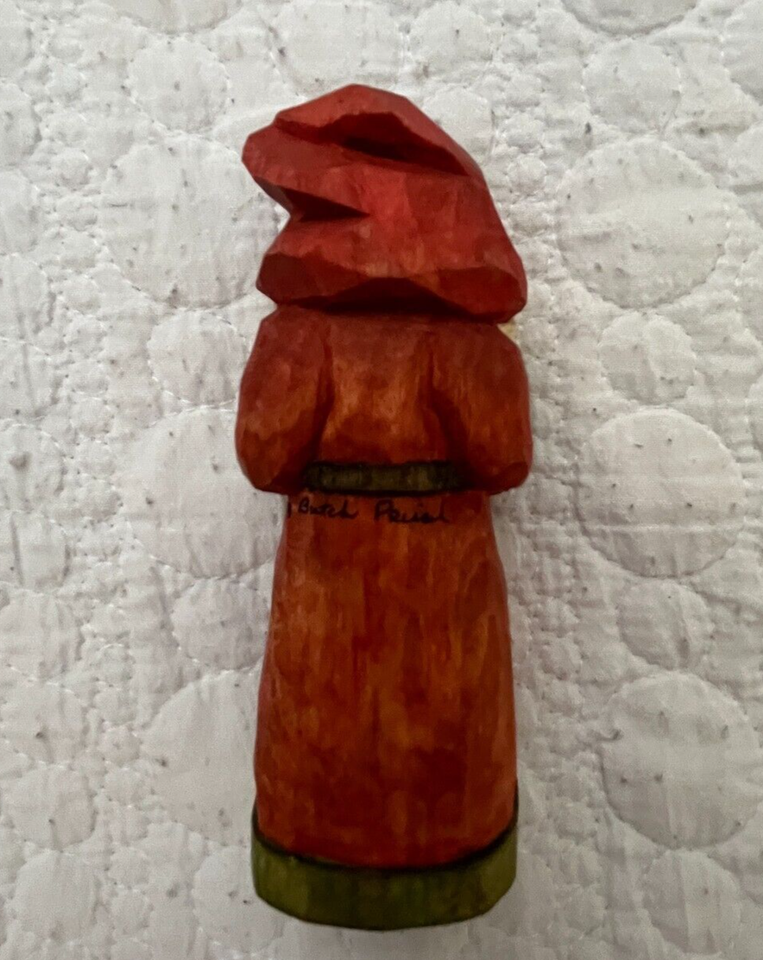 Folk Art Hand Carved Artist Signed Santa Claus Christmas Figurine 4 ...
