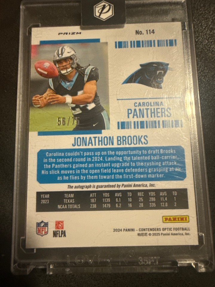 Jonathan Brooks Optic Contenders Rookie Ticket RC Auto 56/75 | eBay