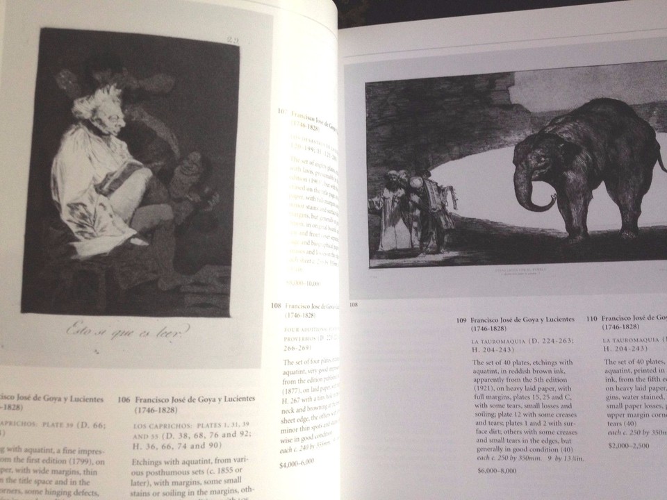 Sotheby's Auction Catalog Old Masters 19-20th Century Prints Fine Art ...