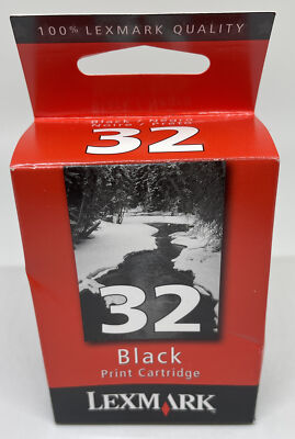 2008 Lexmark 32 Black Ink Cartridge Print Cartridge New Sealed | eBay