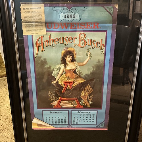 1966 Budweiser Calendar/Pin Up Girls 26” X 16” - Man Cave | eBay