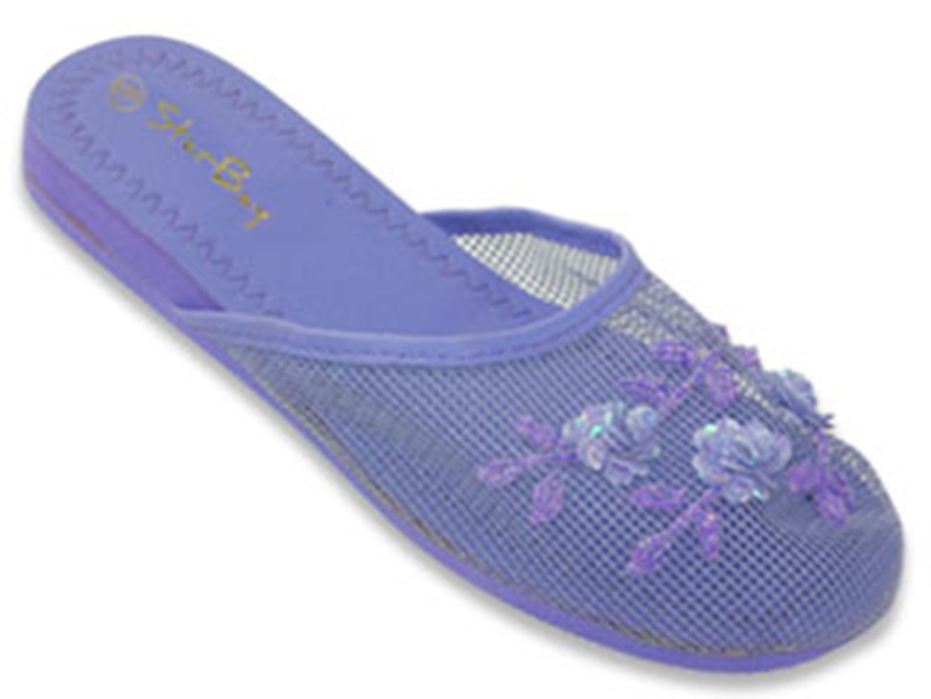 Women's Chinese Mesh Slipper Sequin Floral Beaded Sandals Flip Flops ...