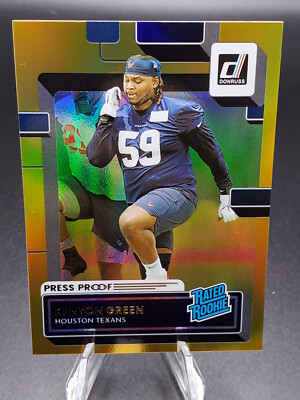 Kenyon Green Houston Texans 2022 Donruss Gold Holo Press Proof Premium ...