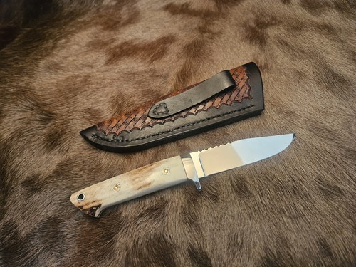George Trout Knife Custom Model 20 Loveless Style. Original Sheath | eBay