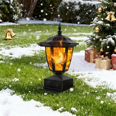 Solar Flame Light Solar Powered Flickering Flame Effect Metal ...