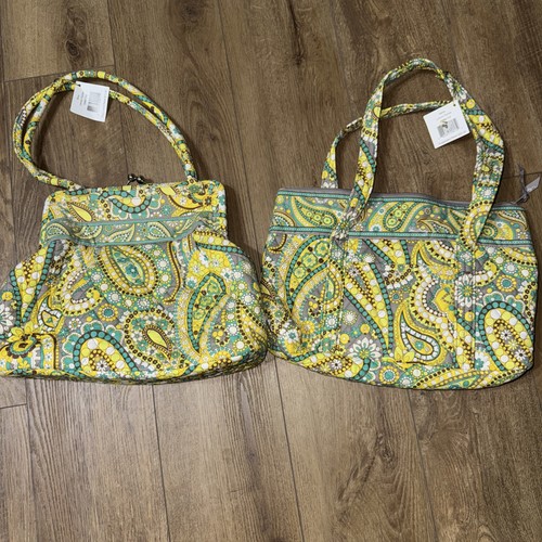 Vera Bradley Betsy Lemon parfait tote and Alice Lemon parfait Kiss lock ...