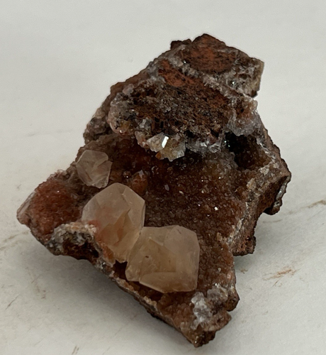 Gem/Druzy Red Calcite on Limonite Santa Eulalia Mine, Chihuahua, Mex ...