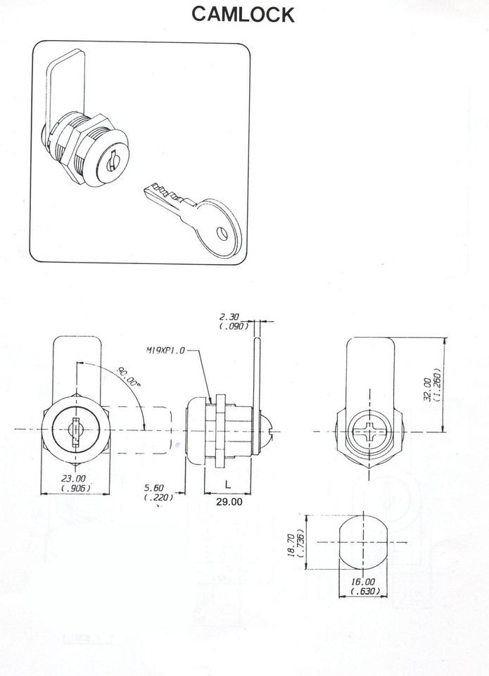 LOT OF 50 1 1/8" Flat Key Lock Cabinet Glass Case Mailbox Door Case ...