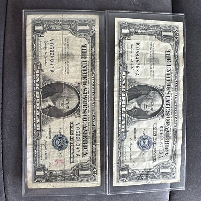 1957 Silver Certificate Rare Dollar Bill Blue Seal US Bill $1 Money ...
