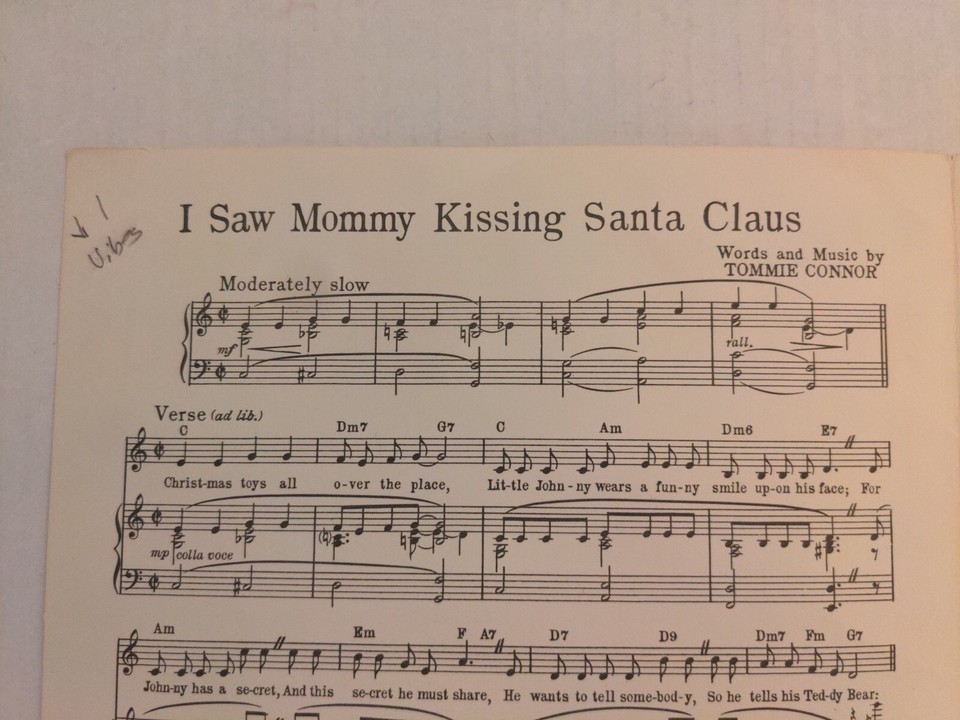 I Saw Mommy Kissing Santa Claus Sheet Music Piano Vocals Christmas ...
