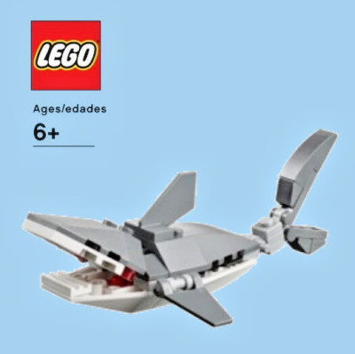 GENUINE LEGO 40136 Shark Animal Mini Build - RARE- 2015 - BRAND NEW ...