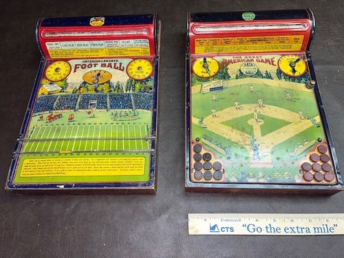 Vintage 1950s Frantz Tin Litho Baseball & Football Tabletop Games | eBay