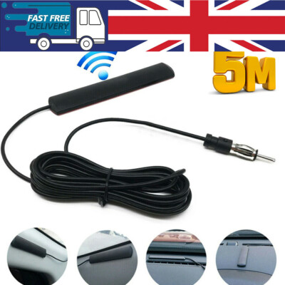 5M Car Windscreen Radio Antenna AM FM Stereo Internal Mount Amplified ...