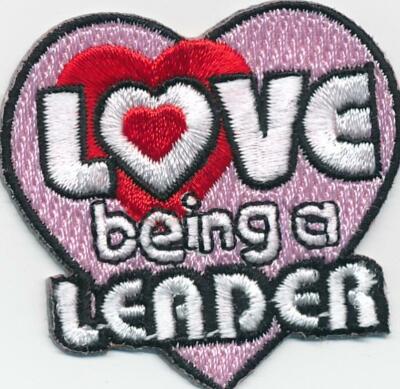 Girl Boy Cub LOVE BEING A LEADER Fun Patches Crests Badges SCOUT GUIDE ...