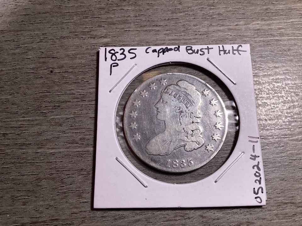 1835 Capped Bust 89% Silver Half Dollar 50 Cent Early Silver Coin ...