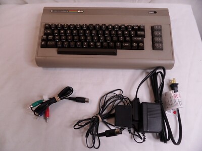 Refreshed Commodore C64 Computer Heat Sinks Power Supply Video cable ...