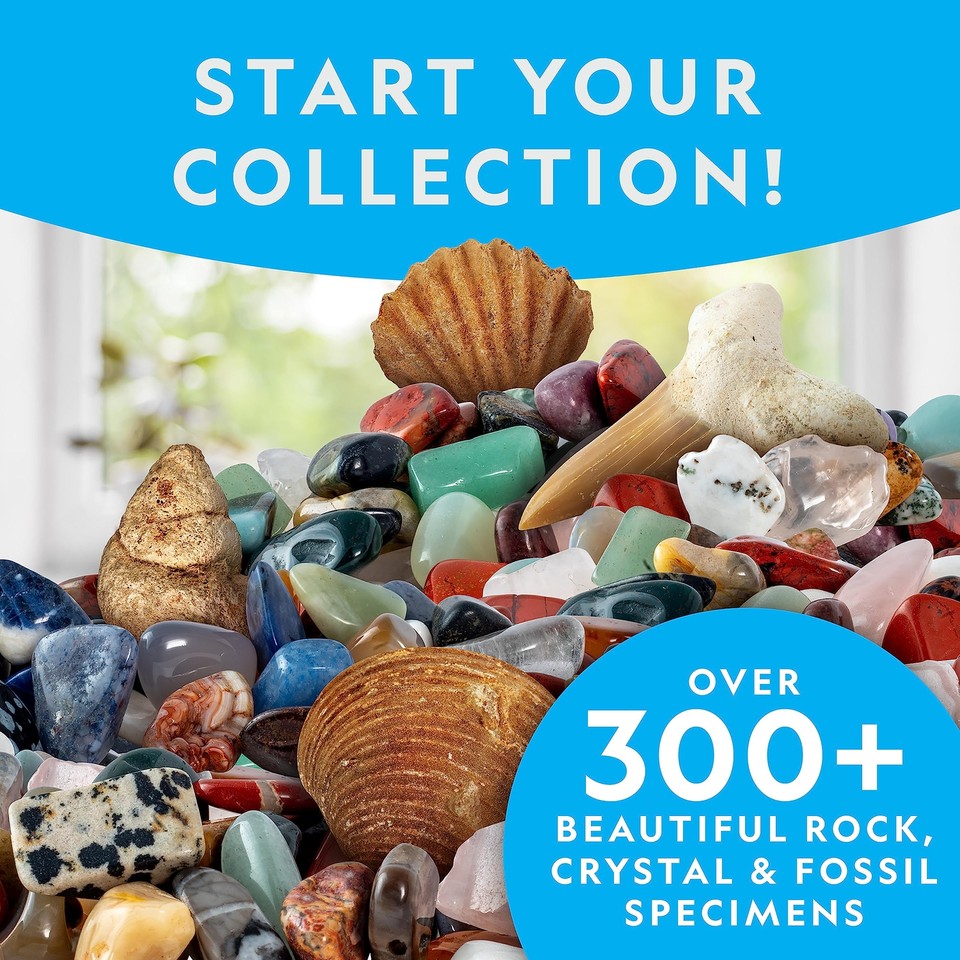 NATIONAL GEOGRAPHIC Rock Collection Box for Kids – 300 Piece Gemstones ...
