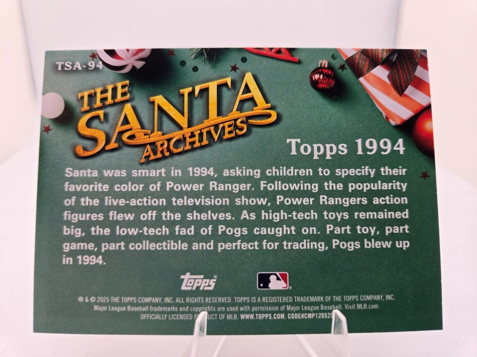 2025 Topps Holiday The Santa Archives Santa Claus 1994 SSP TSA-94 Case ...