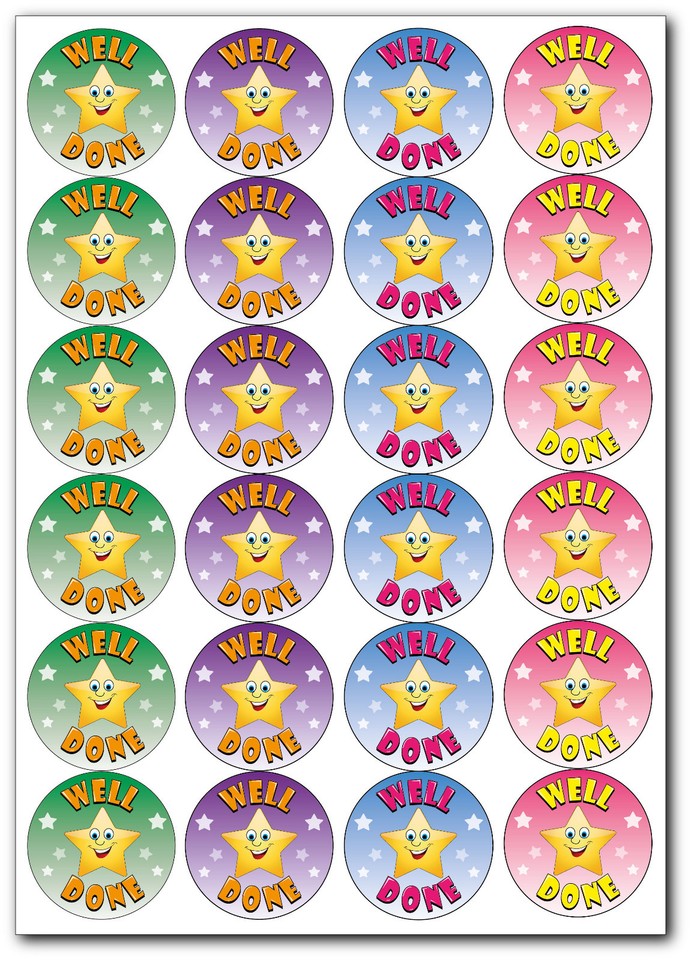 Well Done Stickers - School Teachers Award - Parents Kids | eBay UK