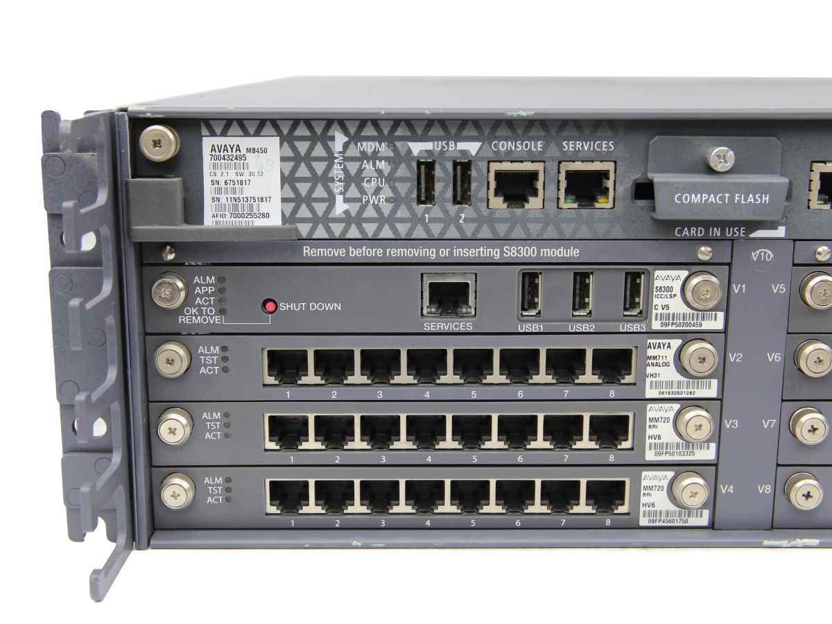 Avaya Media Gateway G450 MB450 S8300 1xMM711 Analog 4xMM720 BRI ...