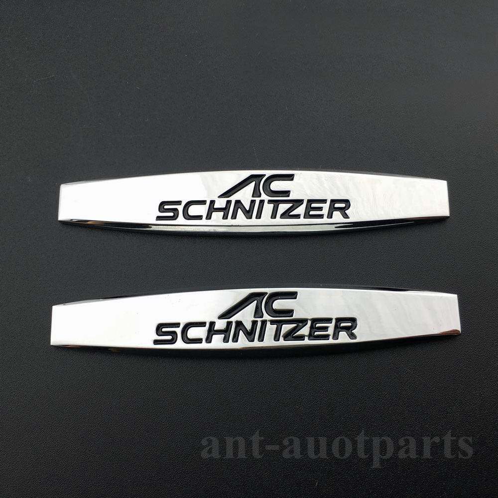 2x Metal AC Schnitzer Logo Emblem Fender Skirts Badge Sticker Auto ...