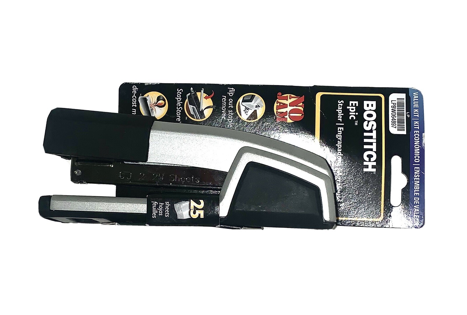 Bostitch Epic Silver Vertical Standing Stapler 25 Sheet Capacity 3-In-1 ...