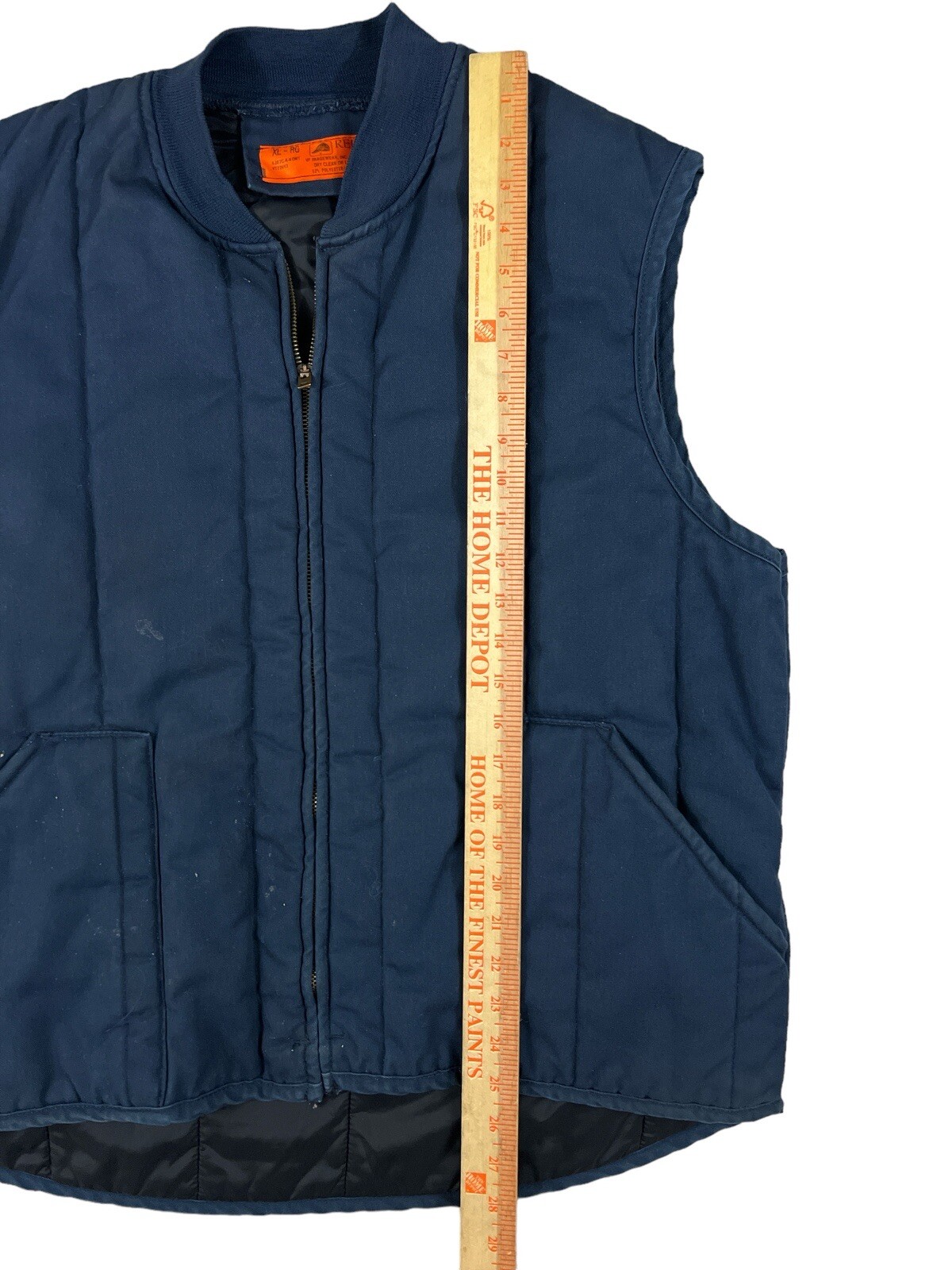 VTG Red Map Quilted Utility Work Vest Men Sz XL-REG N… - Gem