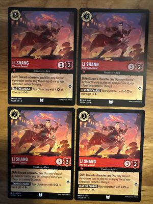 x4 Disney Lorcana: Ursula's Return - Li Shang - Valorous General - 112/ ...