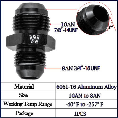 -10AN To -8AN Male Flare Reducer Union Fitting Polished Anodized ...